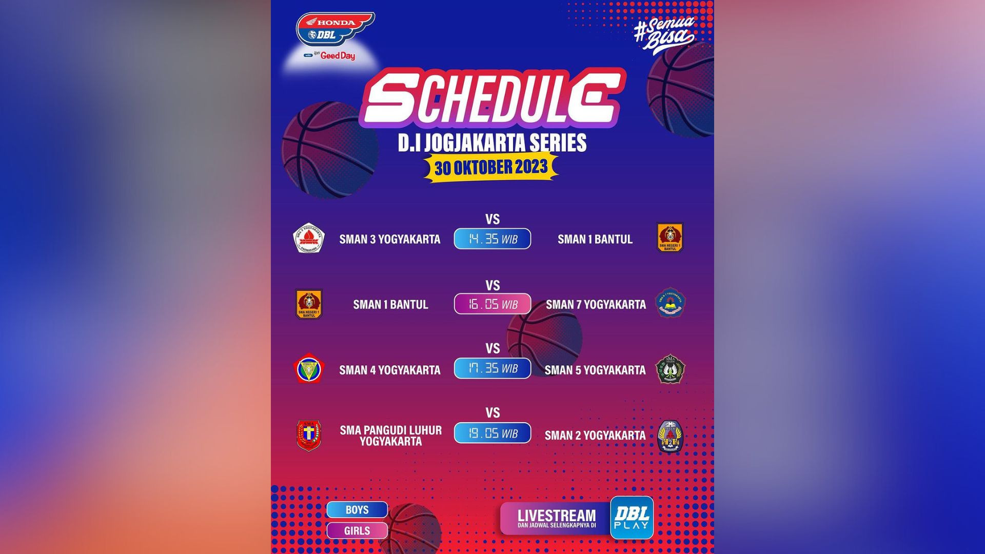 Link Live Streaming DBL Jogjakarta: Awal Pekan Bersama Empat Laga Seru ...
